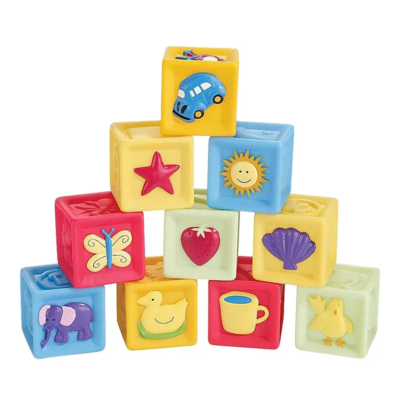 10Pcs Baby Soft Rubber Pvc Building Blocks Early Childhood Education ...