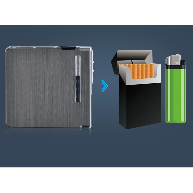 (20 sticks ) Metal Electronic USB Cigarette Case Lighters Charging ...
