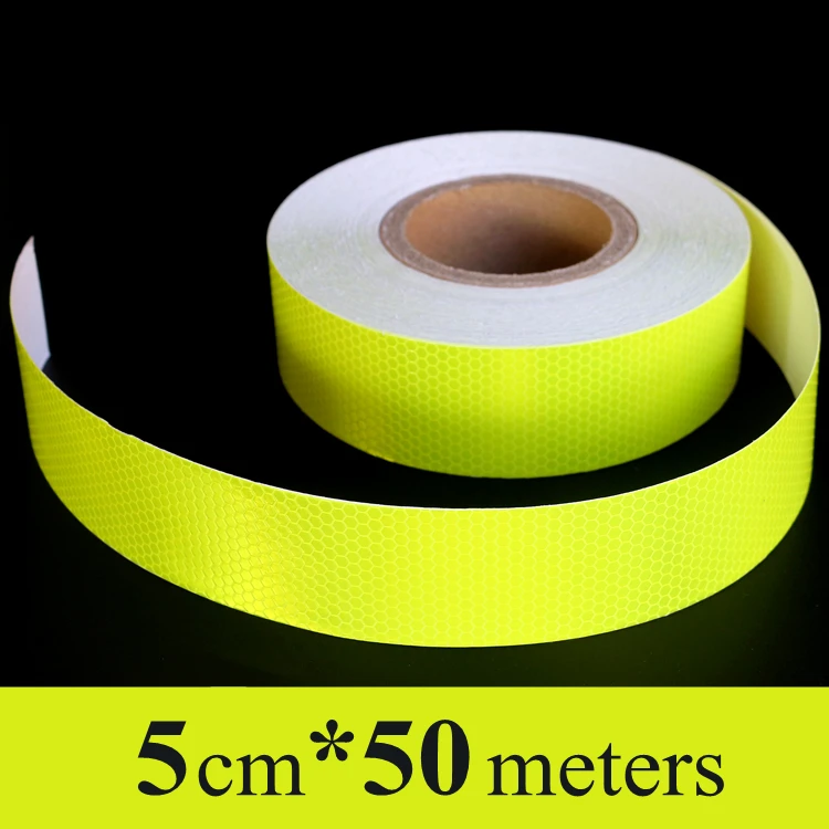Wholesale 5cm*50m Fluorescent yellow Safety Mark Car stickers PVC Self ...