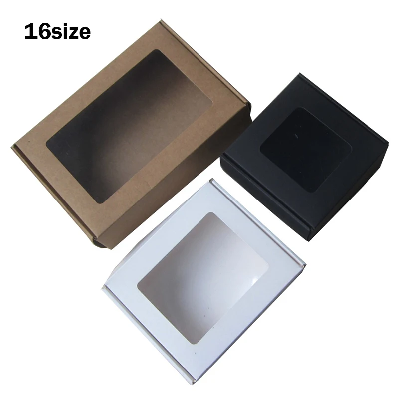 5/10pcs Multi Size Kraft Cardboard Box Wholesale Small Gift Window ...