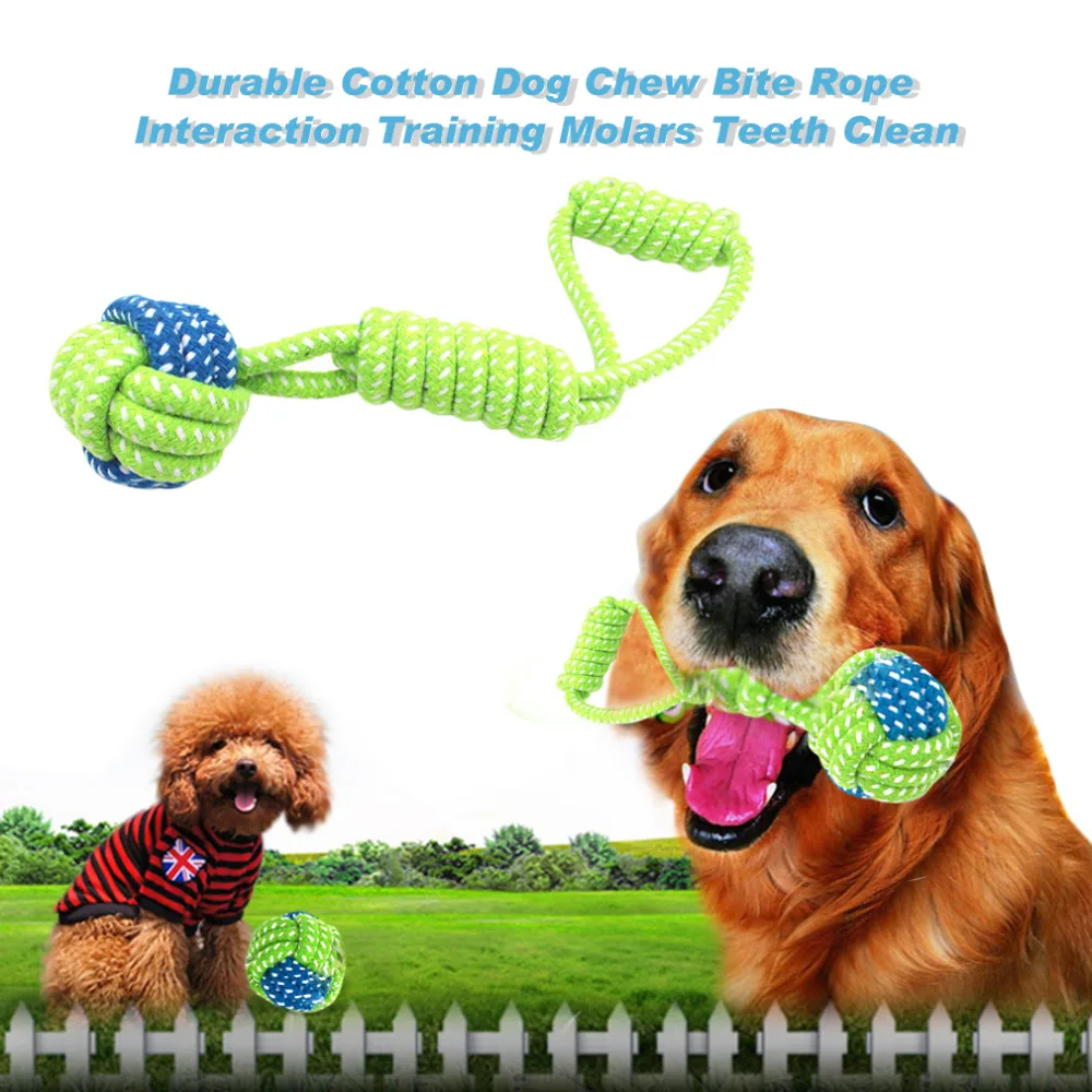 Hoopet Durable Cotton Dog Chew Bite Rope Strips Interaction Training ...