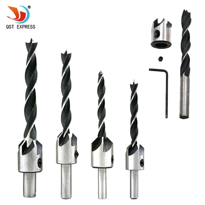 4pack HSS Counter Sink Bits Wood Countersink Power Tool Bit Set 5 ...
