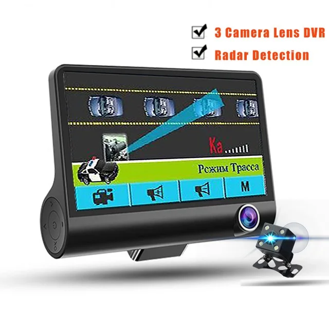 2 in 1 Car Radar Detector 4.0" DVR Camera Full HD 1080P Speedcam Anti ...