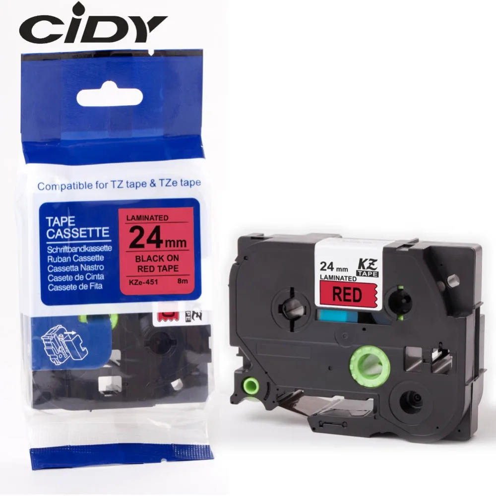Cidy 40pcs compatible P touch TZe label tape 24mm tz451 tze451 Black on ...