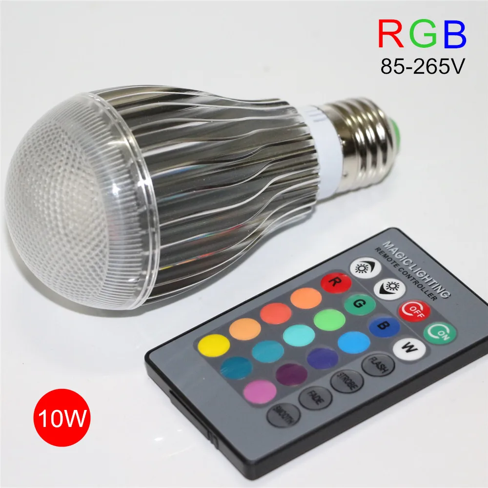 E27 10W RGB Led Lamp 110V 220V Dimmable Led Bulb Spot Light Bombilla ...