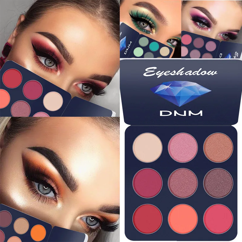 DNM Eyeshadow Palette Makeup Cosmetics Diamond Glitter Metallic 9 Color ...