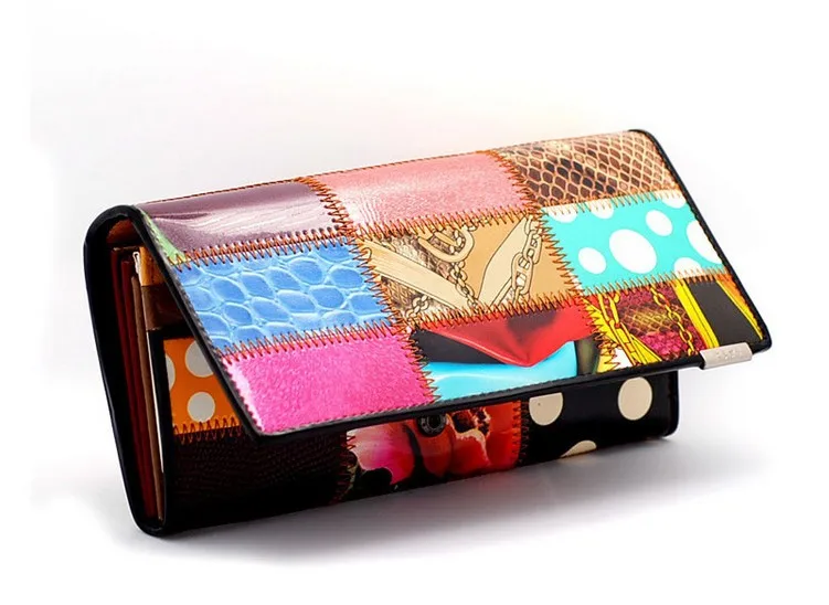 Quality assured multi color fashion patent leather+geuine leather ...