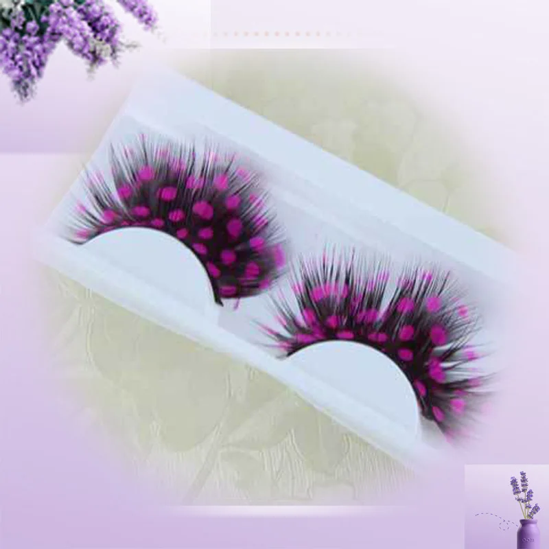 Handmade colorful Flare feather false eyelashes make up trendy ...