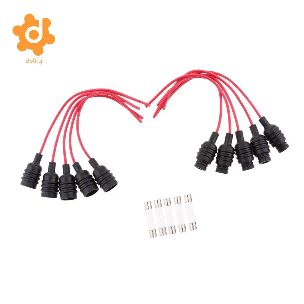 5 Pieces Waterproof AGC Fuse Holder Block Kit With 6X30mm Fast Blow ...