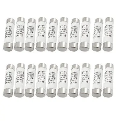 20 Pcs RO15 Series 500V 25A Cylinder Cap Ceramic Fast Blow Fuse Links ...