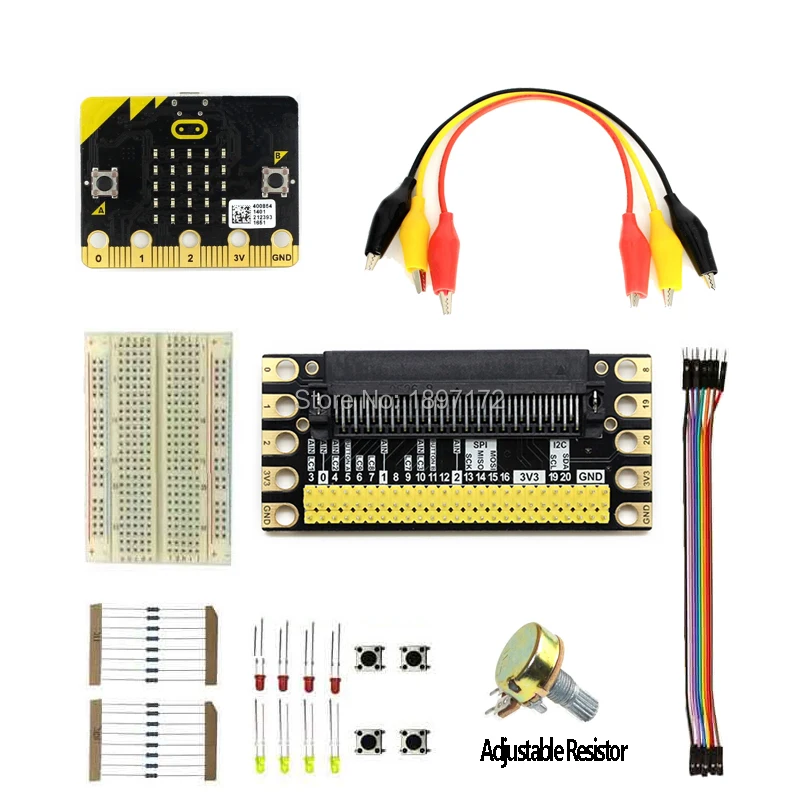 BBC micro:bit GPIO Expansion board (C) start kit test GPIO-in Demo ...