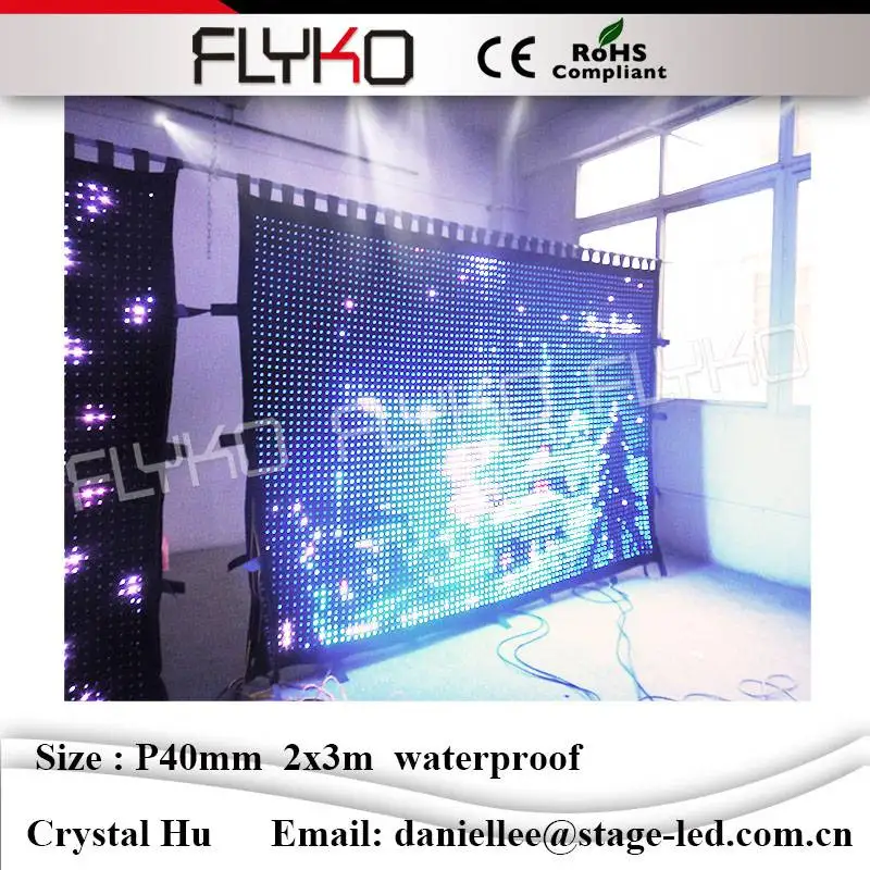 2016 new product flexible led curtain foldable DMX PC control stage ...