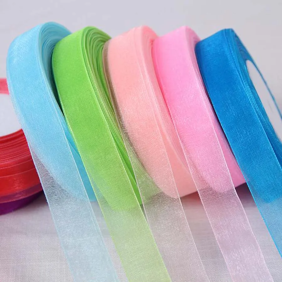 10Rolls 20mm Width 45Meters/Roll Chiffon Ribbon Wire Wedding Party Home ...