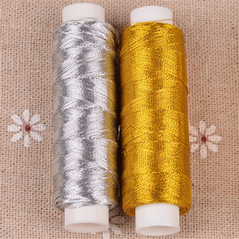 1piece Gold/silver 200meters Length Overlocking Sewing Machine Threads ...