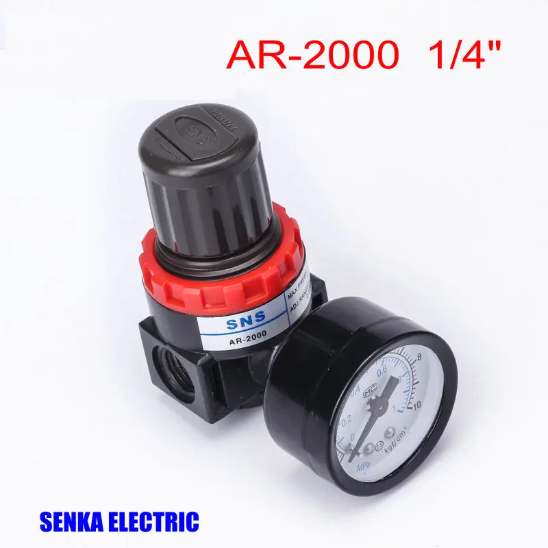 Mini compresor de Control de aire, válvula reguladora de alivio, manómetro, 1/4 ", AR2000 ...