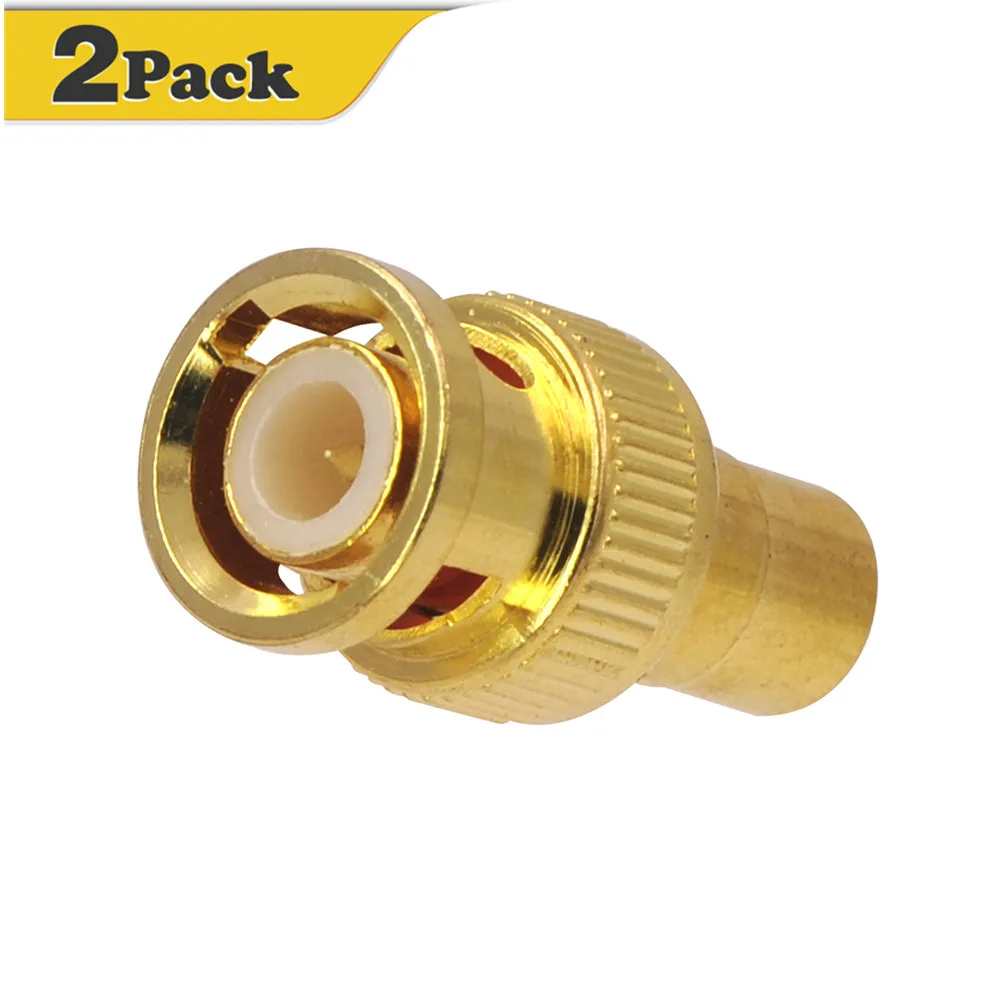BNC Male to RCA Phono Female Adapter Gold Plated connector coupler for CCTV DVR video camera ...