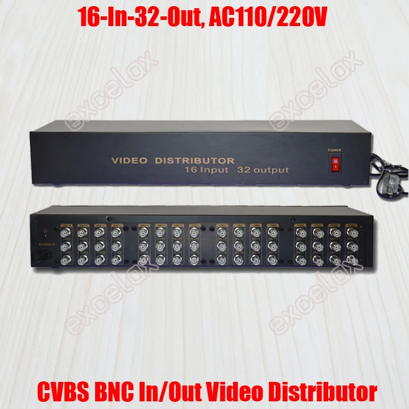 16 In 32 Out Composite CVBS BNC Video Distributor 16CH Input Video ...