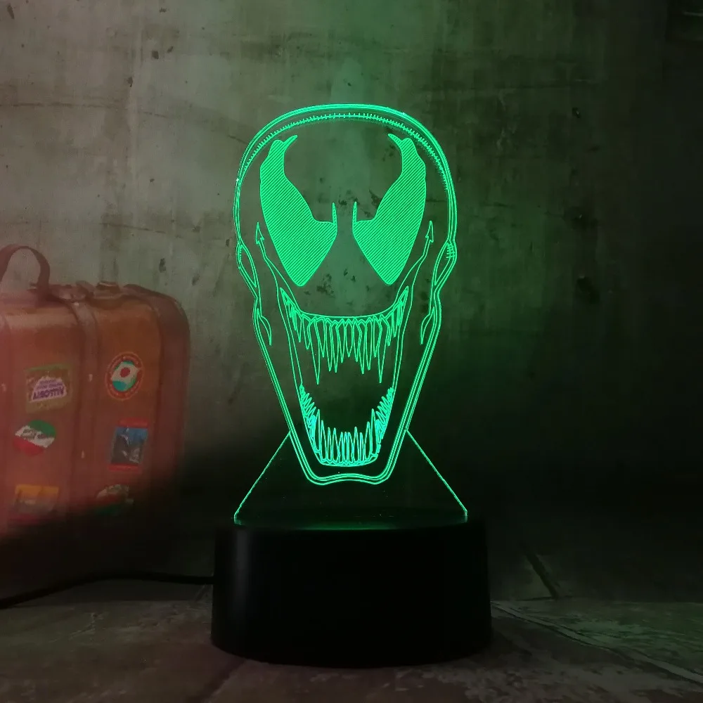 Venom - LED lampa 3D, různé barvy Marvel Spider-Man | Aukro