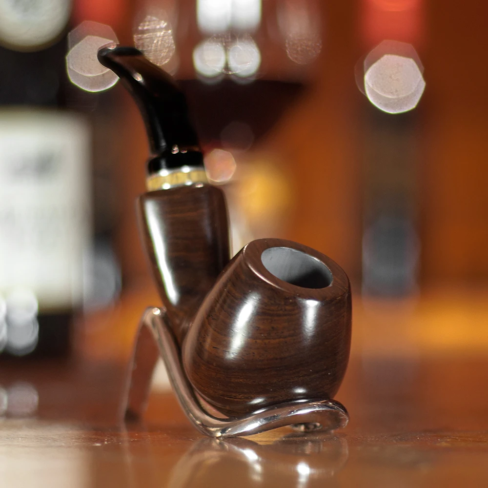 Top Grade Ebony Wood Pipe Tobacco Accessory 9mm Filter Smoking Pipe ...