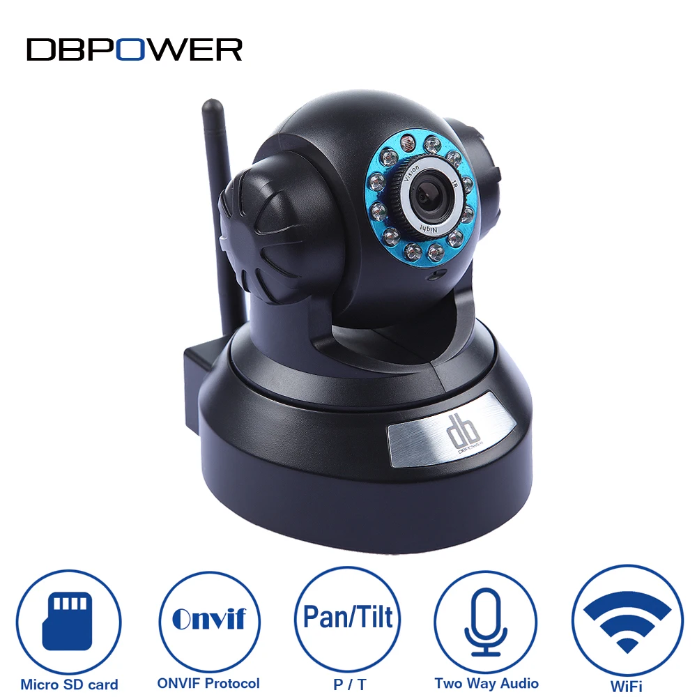 DBPOWER 720p Wireless IP Wifi Camera HD Security Cameras 2Way Audio Pan ...