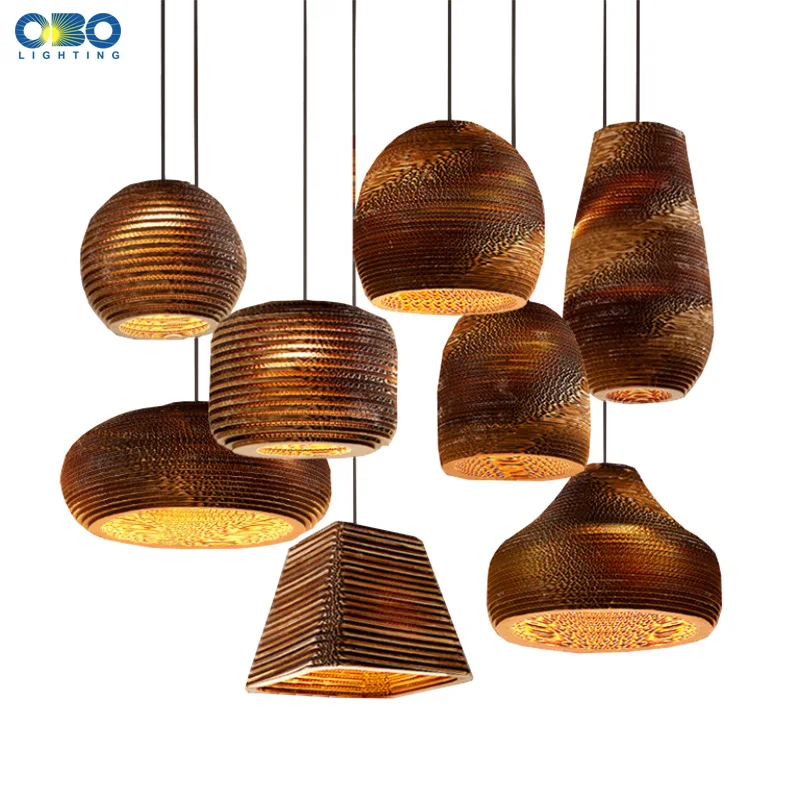 Creative Vintage Paper Honeycomb Pendant Lamp Indoor Bar Adornment ...