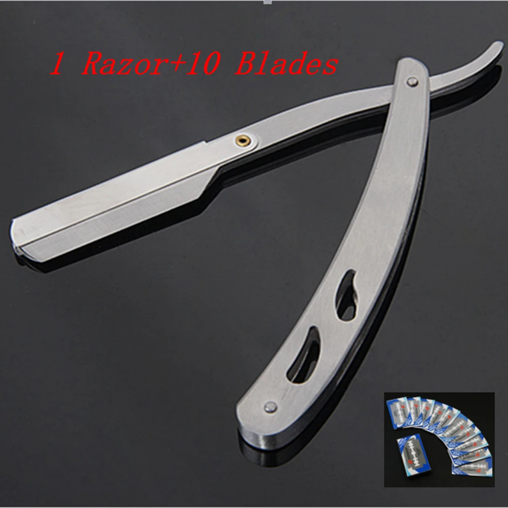 Men Steel Razors Folding Shaving Knife Hair Removal Tools and 10 pcs ...