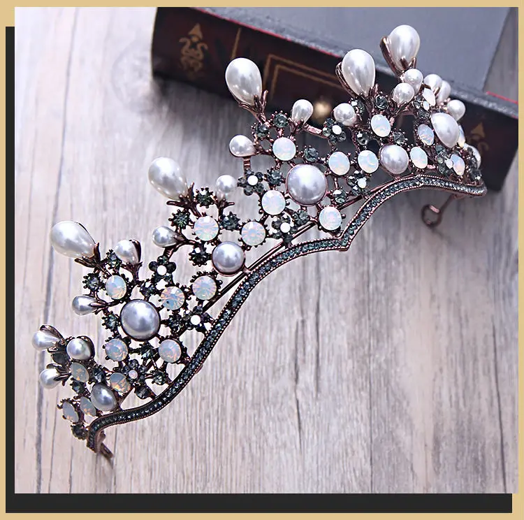 Retro luxury Baroque large round crown tiara bridal vintage classic ...