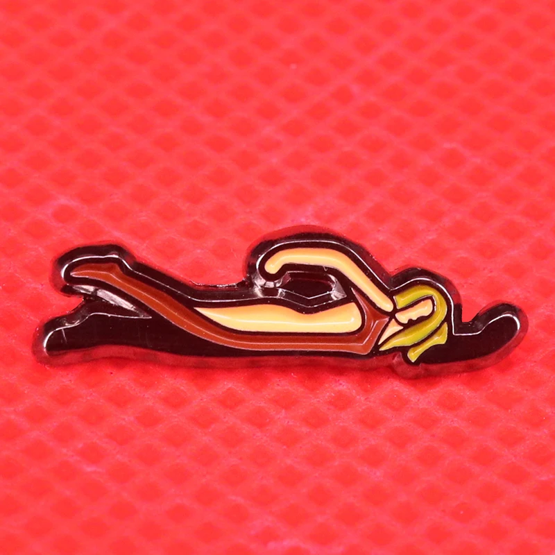 Swimming Pin Sexy Woman Brooch Summer Swim Badge Sport Jewelry Fashion Jackets Backpack