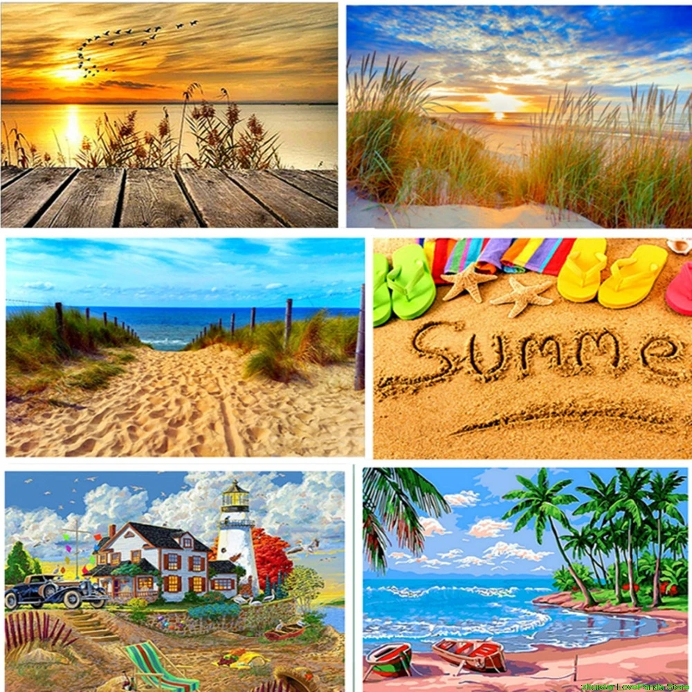 Diamond Painting Seascape Beach diamond embroidery sale diamond ...