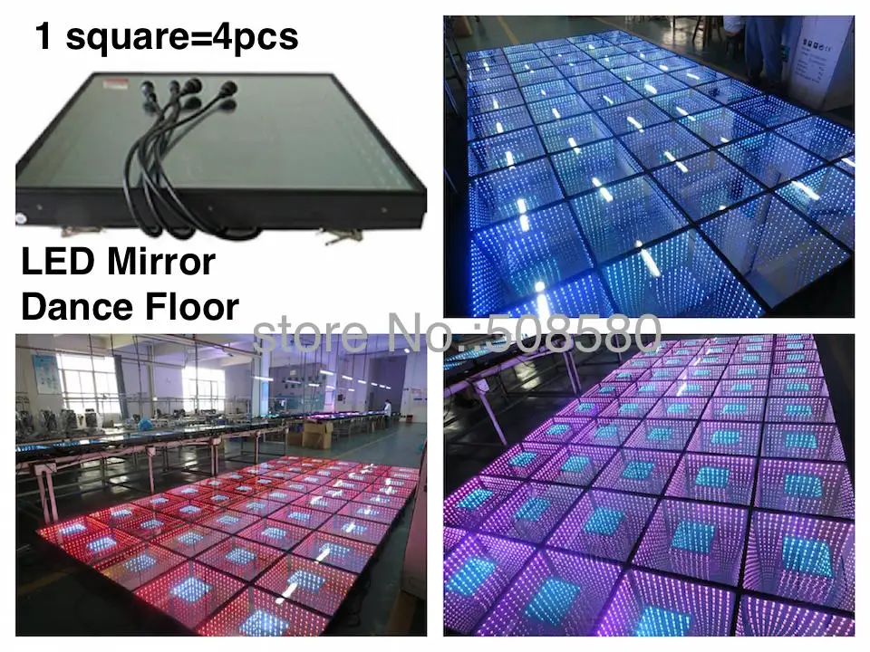 2pcs/lot, 3D RGB LED Mirror dance floor light Dancing Floor wedding ...