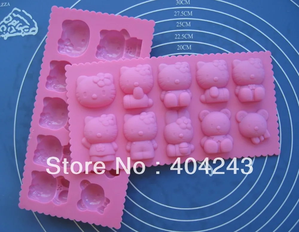 10 holes hello kitty silicone mold Chocolate Mould Baking Cupcake Mold ...