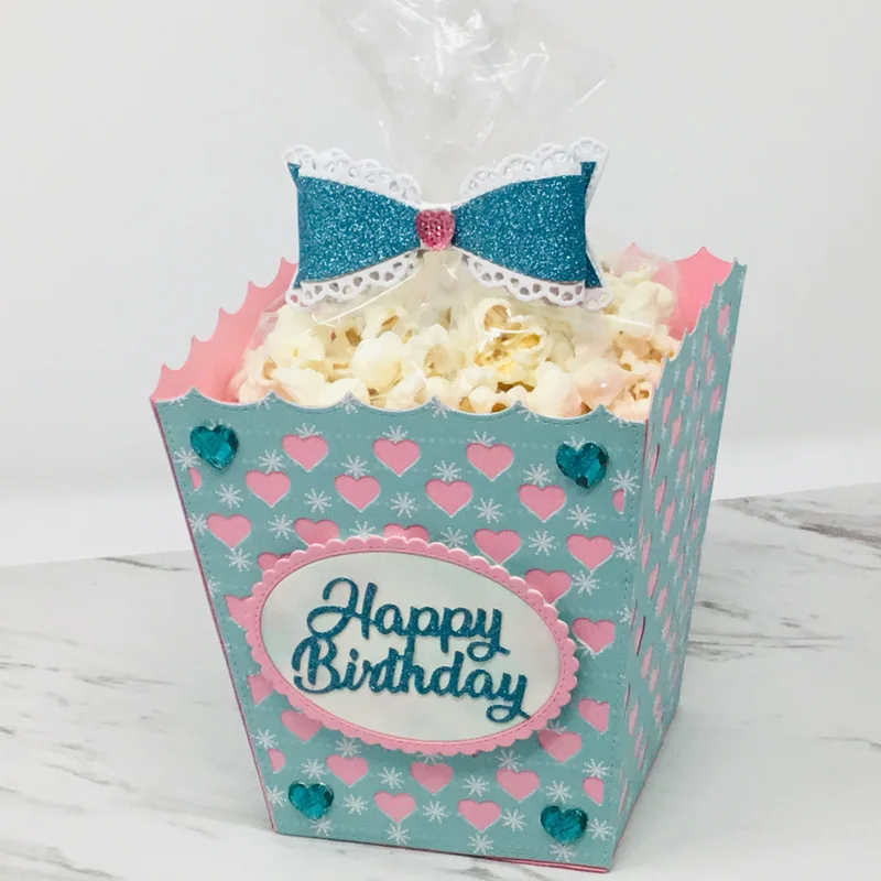 KLJUYP Popcorn Box Metal Cutting Dies Scrapbook Paper Craft Decoration ...