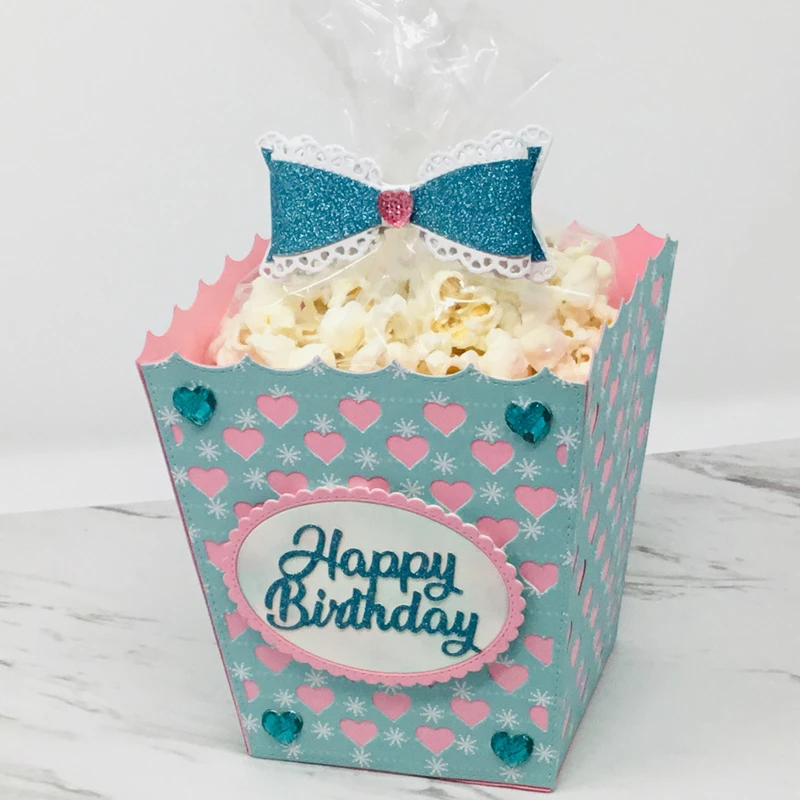 KLJUYP Popcorn Box Metal Cutting Dies Scrapbook Paper Craft Decoration ...