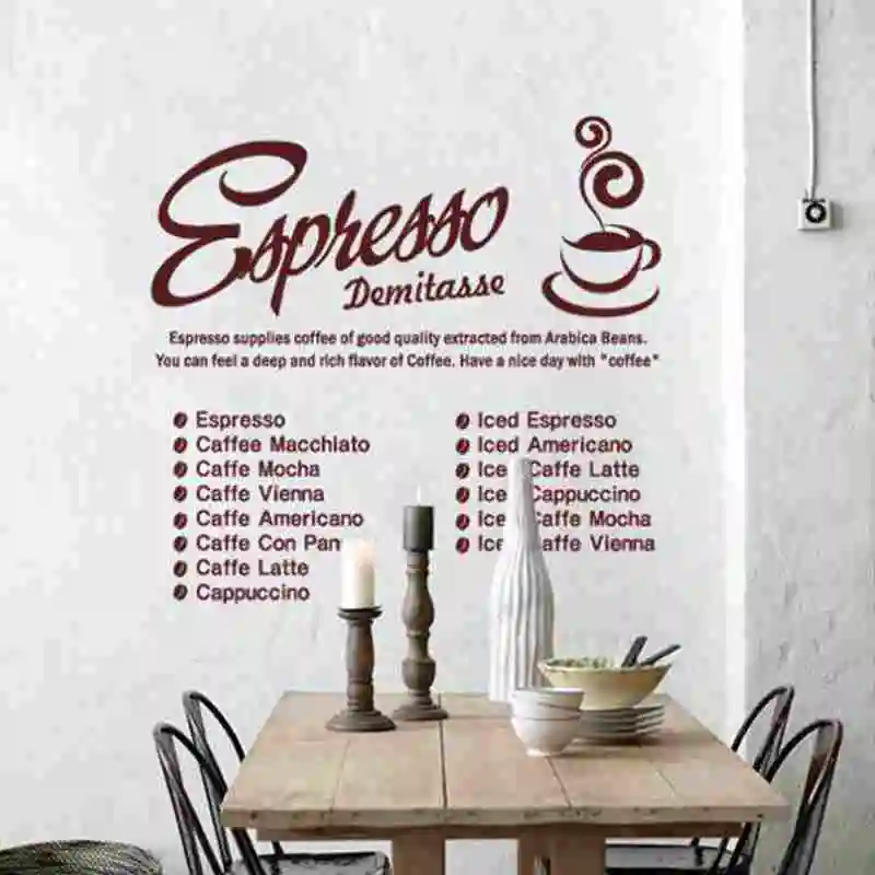 Coffee Shop Wall Decal Cafes Milk Tea Bakey Cake Wall Art Sticker Decal ...