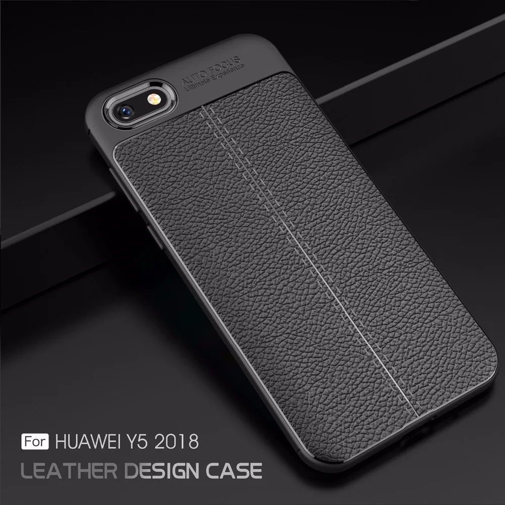 BYHeYang For Huawei Y5 2018 Case Y5 2018 Funda Leather Texture Silicone ...