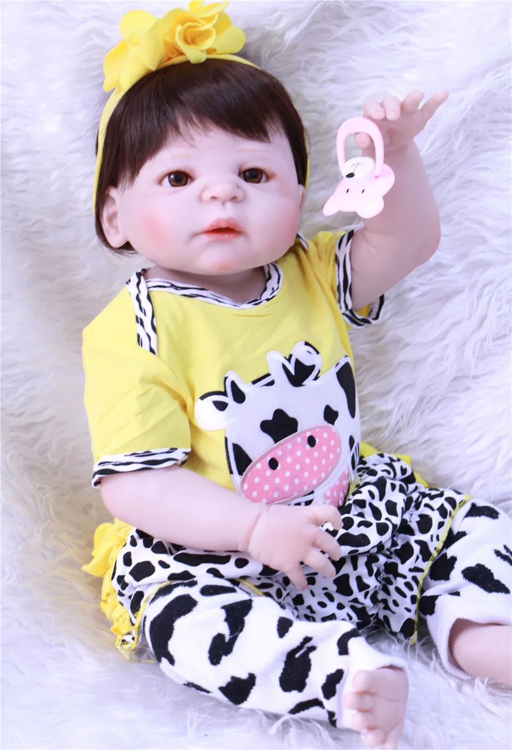 Recém chegado, para bebês de 22 "55cm, silicone 100% seguro, brinquedo ...