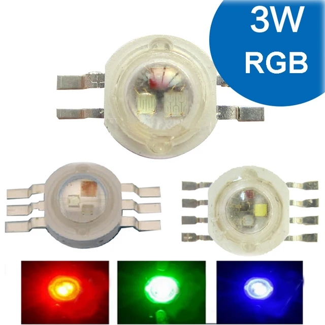 1 2 5 10pcs 3W RGB RGBW Red Green Blue White 4 6 8 pin LED Dioded Blub ...