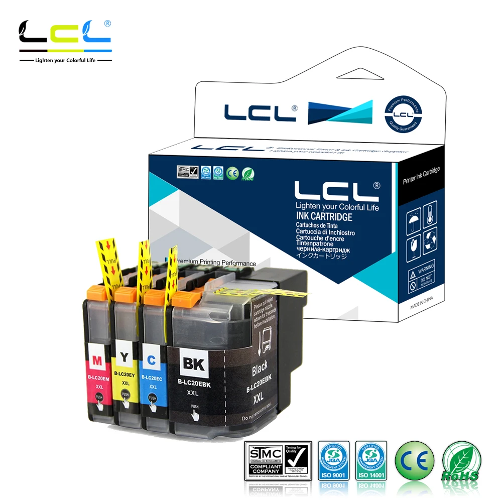 LCL LC20E LC20EBK LC20EC LC20EM LC20EY XXL (4 paquete KCMY) cartucho de ...