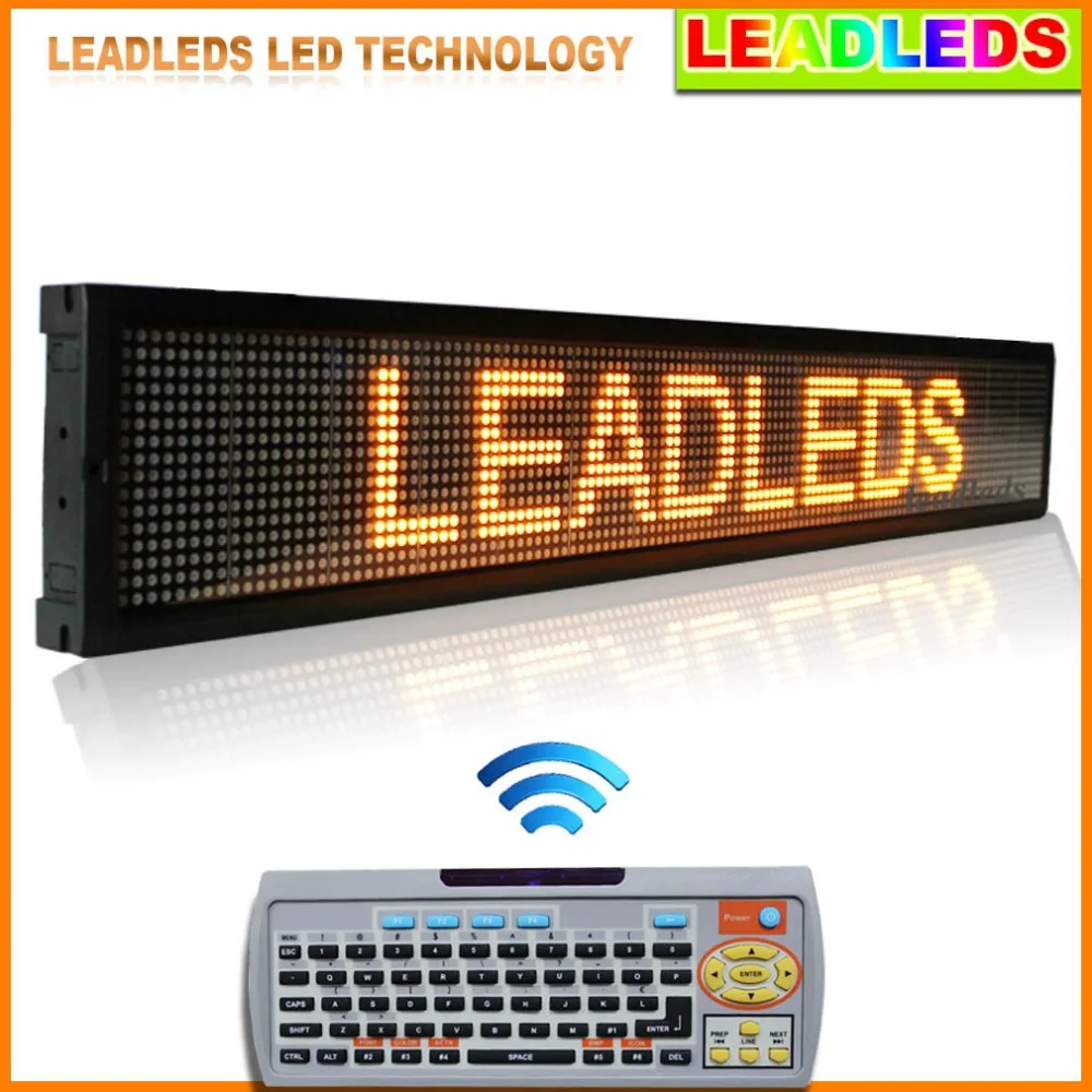 40x6-3-Inches-IR-Remote-Control-Programmable-LED-Scrolling-Sign-Amber ...