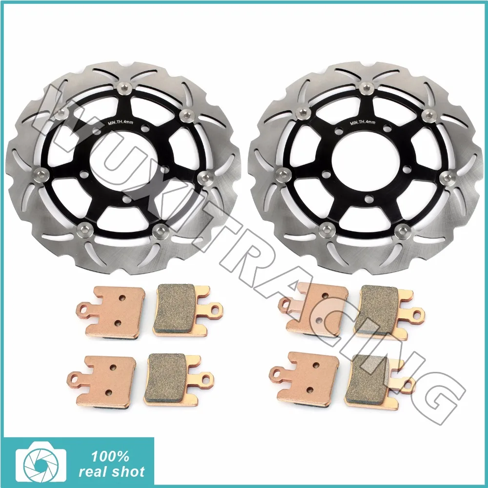 280mm Front Brake Discs Rotors Brake Pads For Kawasaki Zx6 Rr Zx6rr