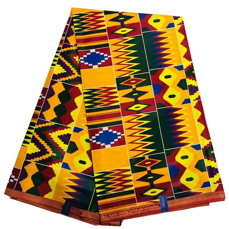 Cotton Fabrics Ankara Wax Print Fabric Kente Wax African Real Wax