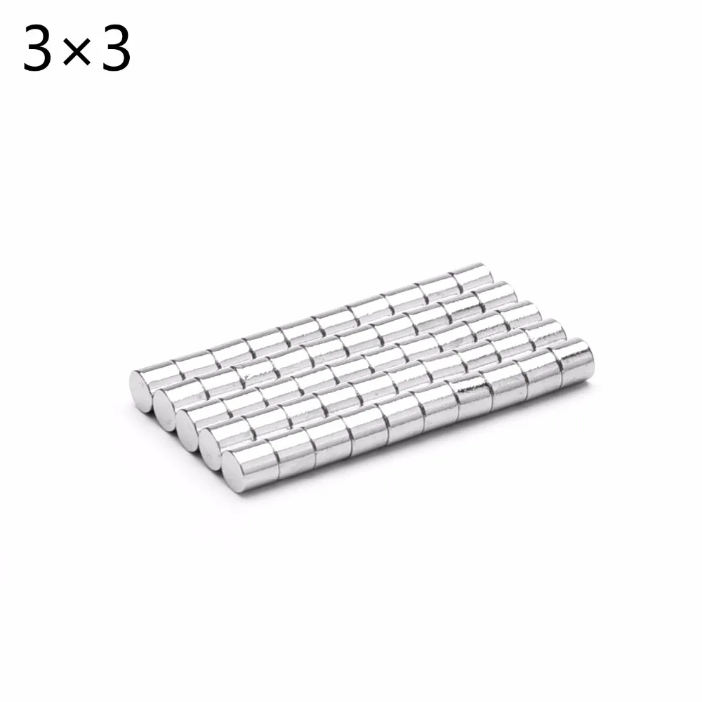 50pcs 3mm x 3mm 3x3 cylinder Neodymium Permanent powerful Magnet 3*3 3 ...