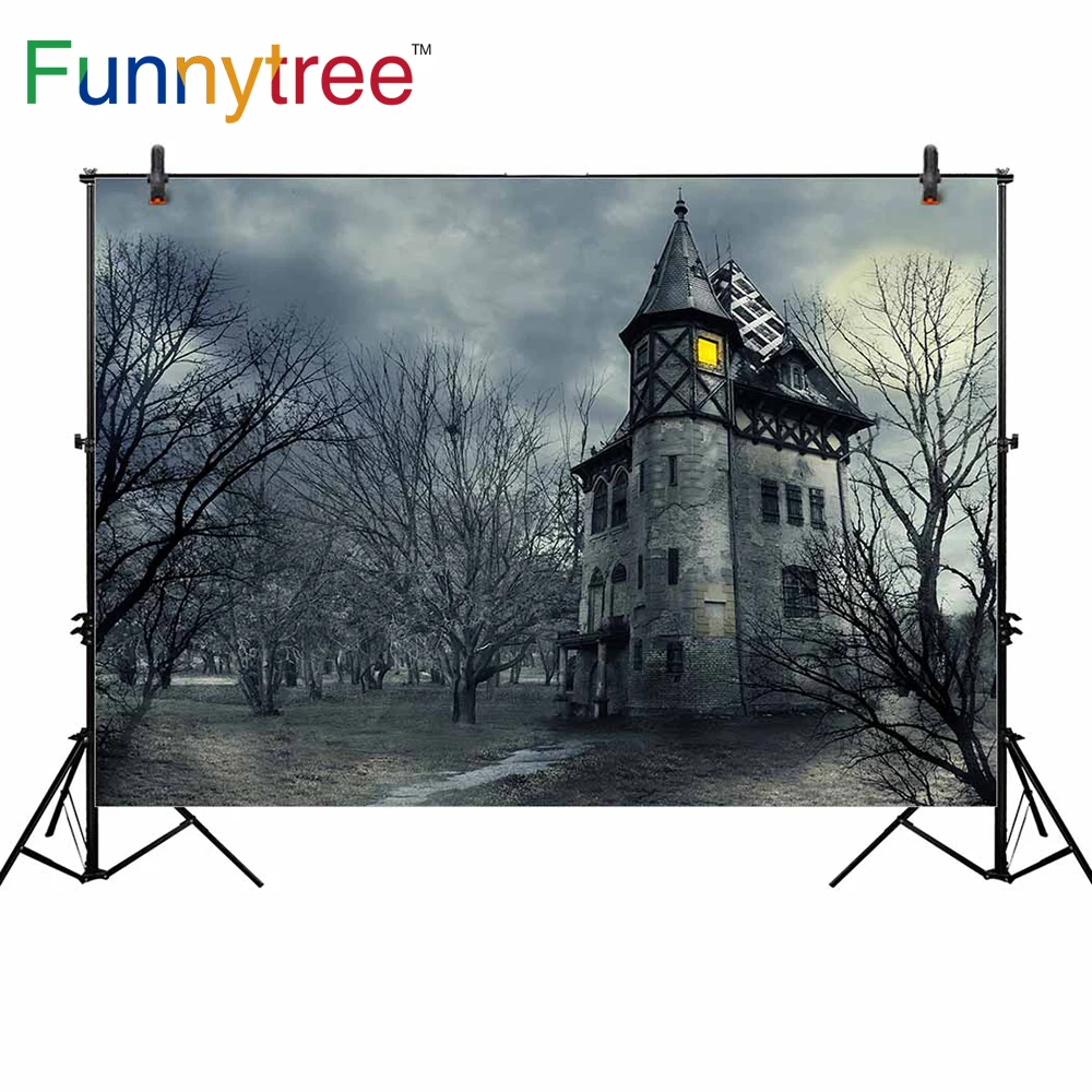Funnytree-background-for-photo-studio-old-castle-trees-for-Halloween ...