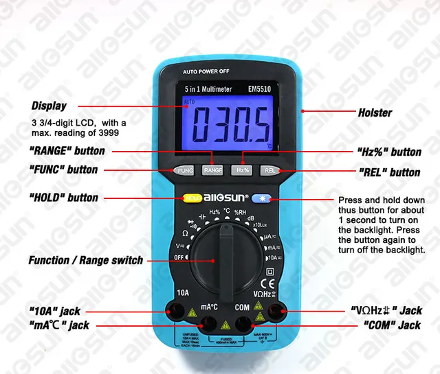 Digital Multimeter 4000 Count Digital Multimeter Em5510, 48% OFF