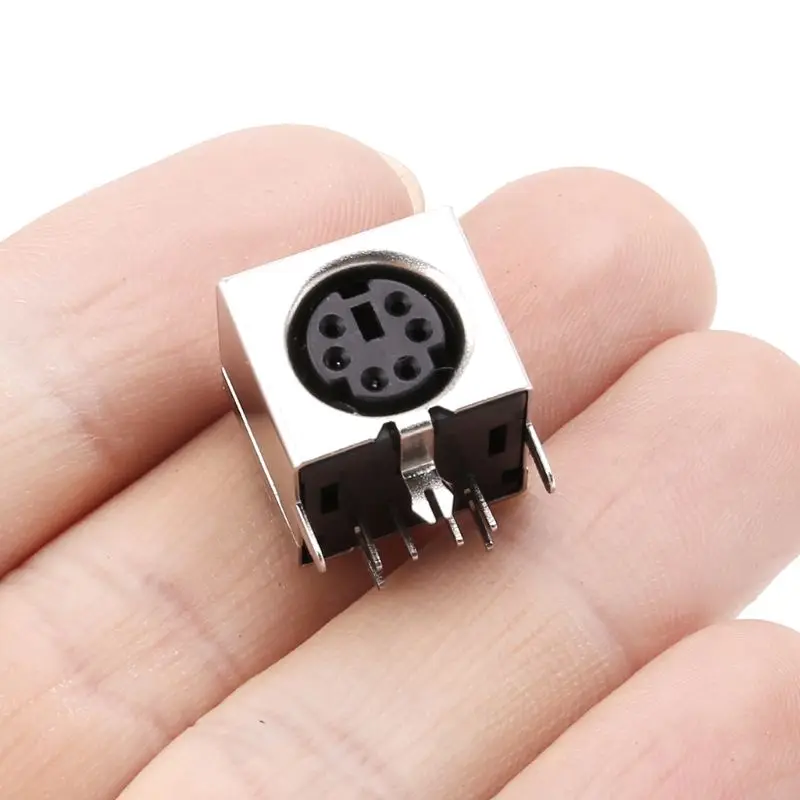 10pcs Mini 6-pin Din Socket Connectors PS-2 Female Plug PCB Solder ...