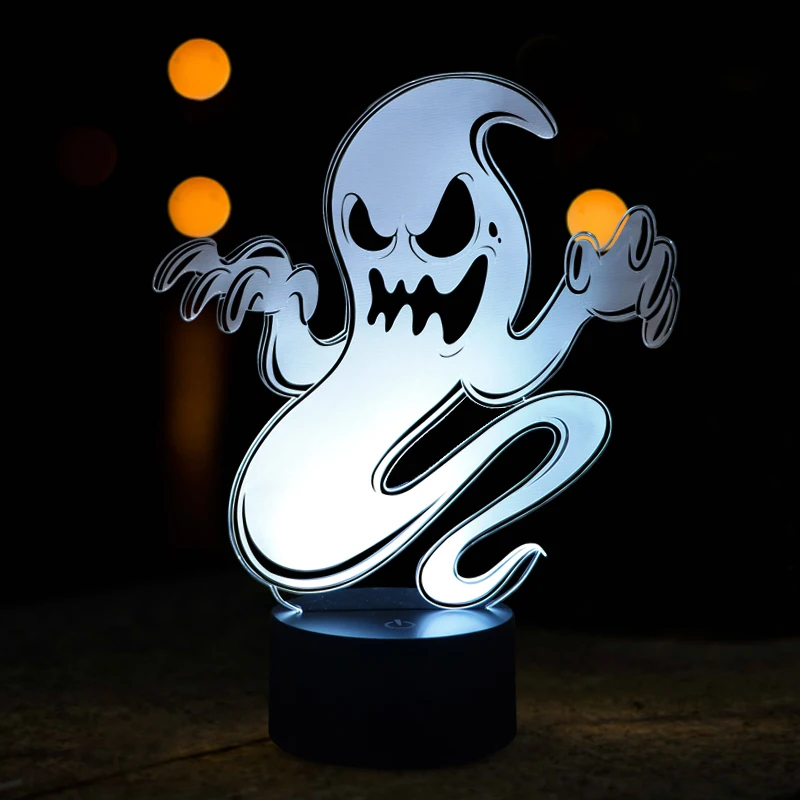 Peculiar 3D ghost Shape LED Lamp USB LED Sensor Touch Table Lamp as ...