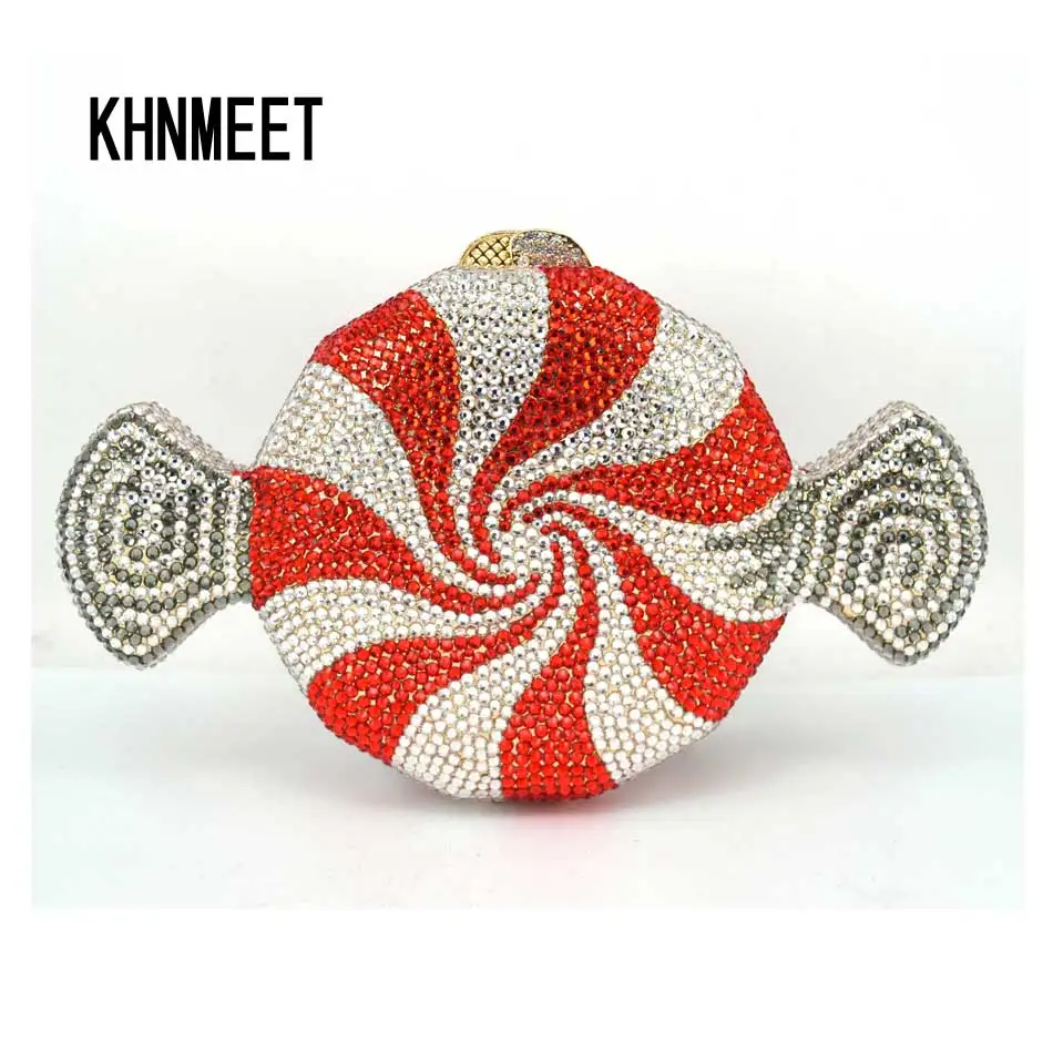 Designer Red Candy purse Customized Luxury Crystal Evening Bag ...