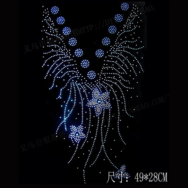 10pcs/Lot T shirt Vest Pattern # 46 Rhinestone Transfer Iron On Hotfix ...