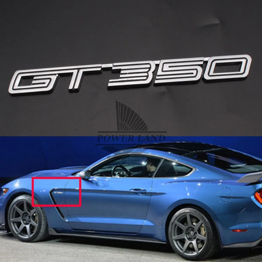 1pcs Auto Car Silver Metal GT350 GT 350 Emblem Badge Sticker Decal ...