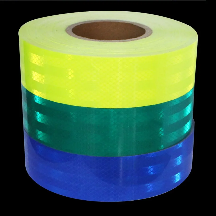 High Quality 5CM x 5M DIY Fluorescent Reflective Stickers Warning Car ...
